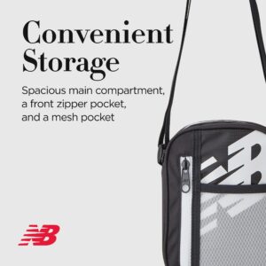 New Balance Shoulder Bag, Core Performance Crossbody Purse for Men and Women, Black