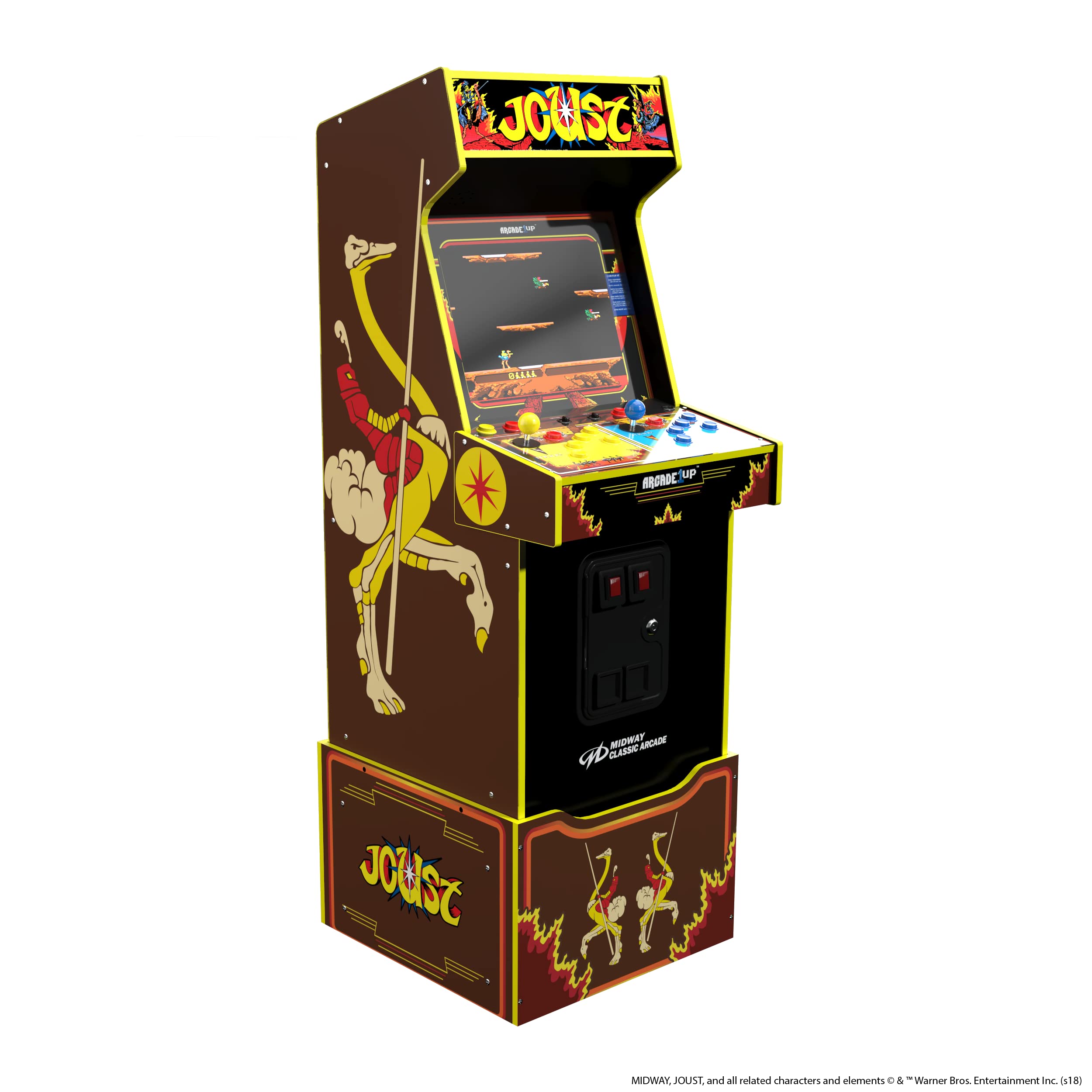 ARCADE1UP Joust 14-in-1 Midway Legacy Edition Arcade with Licensed Riser and Light-Up Marquee - WiFi