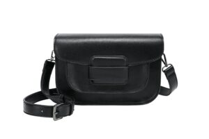 daisy rose cross body bag with magnet closure - pu vegan leather shoulder bag - black