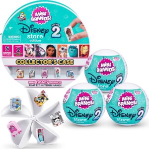 5 surprise disney mini brands series 2 collector's kit by zuru (3 capsules + 1 collector's case) amazon exclusive mystery capsule real miniature brands collectibles