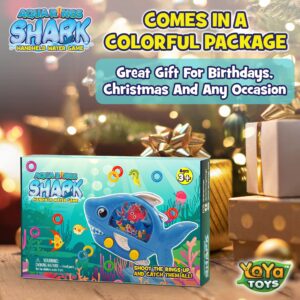 YoYa Toys Aqua Rings Shark Handheld Game for Kids - Retro Toys and Nostalgic Car Activities for Kids - Portable Road Trip Toys and Calming Travel Games - Great Shark Toys Gift and Party Favors