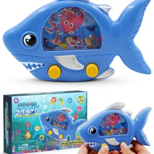 YoYa Toys Aqua Rings Shark Handheld Game for Kids - Retro Toys and Nostalgic Car Activities for Kids - Portable Road Trip Toys and Calming Travel Games - Great Shark Toys Gift and Party Favors