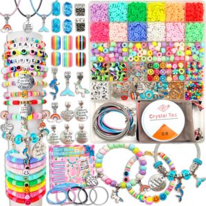 leitait girls toys bracelet making kit -3400pcs beads for charm jewelry making kit supplies, unicorn/mermaid crafts birthday christmas gifts for girls ages 5 6 7 8 9 10 11 12 years old