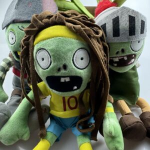 JHESAO 3 PCS Plants and Zombies Plush Zombies Sets Toy Captain Zombie, 1 2 Stuffed Soft Knight Zombies Doll, Football Zombies PVZ Plush Figure Doll New