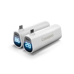 cooopoo battery pack for meta quest 3/quest 3s，5v3a fast charge power bank with lcd indicator for extended playtime - rechargeable mini lightweight accessory with power indicator [2pack]