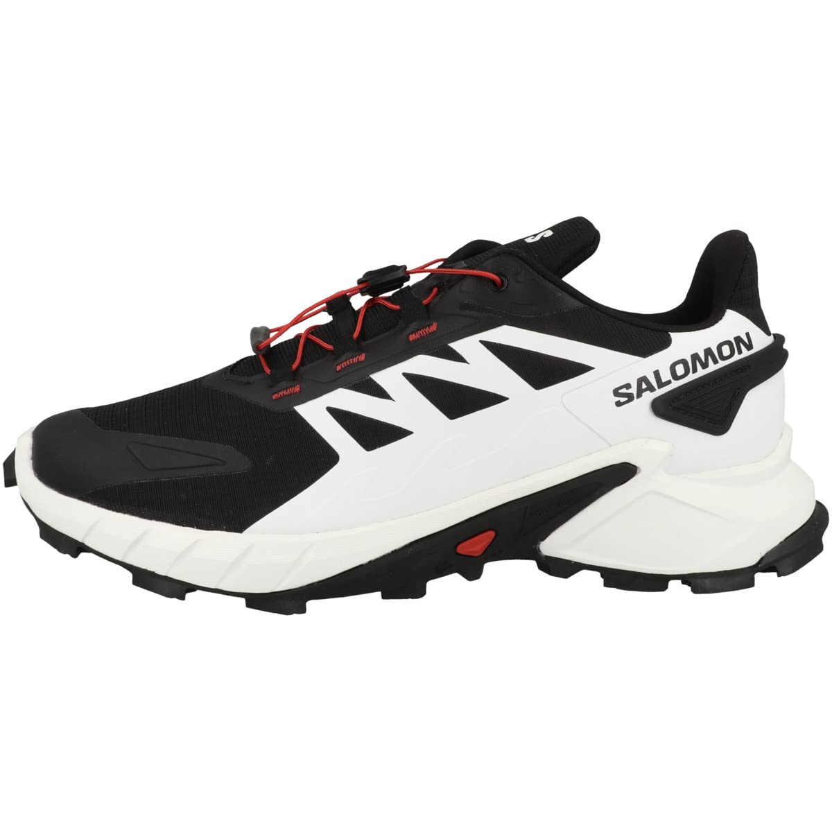 Salomon Supercross 4 Trail Running Shoes Mens Sz 9 Black/White/Fiery Red