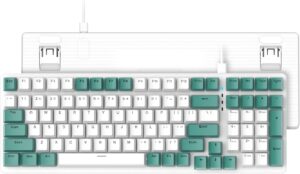 ajazz k3 tkl gaming mechanical keyboard-wired compact 10 chroma rgb backlit computer keyboard with number pad,98 keys pc gaming keyboards with clicky blue switch for gamers/mac/win