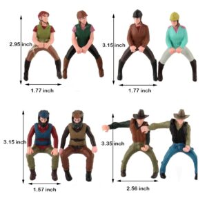 Hiawbon 26 Pcs Farmer People Action Figures Realistic Miniature Hand Painted Rider Figurines for Birthday Gifts