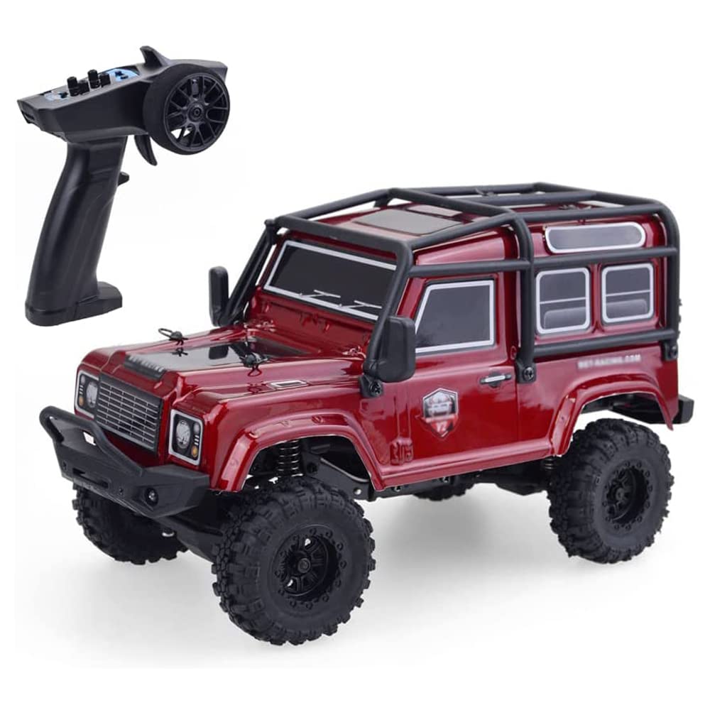 QAQQVQ 1:24 Scale Mini Remote Control Car, 4WD High Speed All Terrains Electric Toy Off Road RC Monster Vehicle Truck Crawler for Boys Kids and Adults