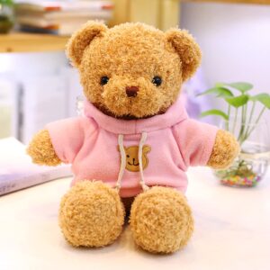 Aoriher 2 Pieces Stuffed Bears Animal Plush Gifts Prom 11.8 Inch Soft Bear Clothes Bear Plush for Christmas Newlyweds Mom Grandma Women Baby Shower Valentine Party Favor