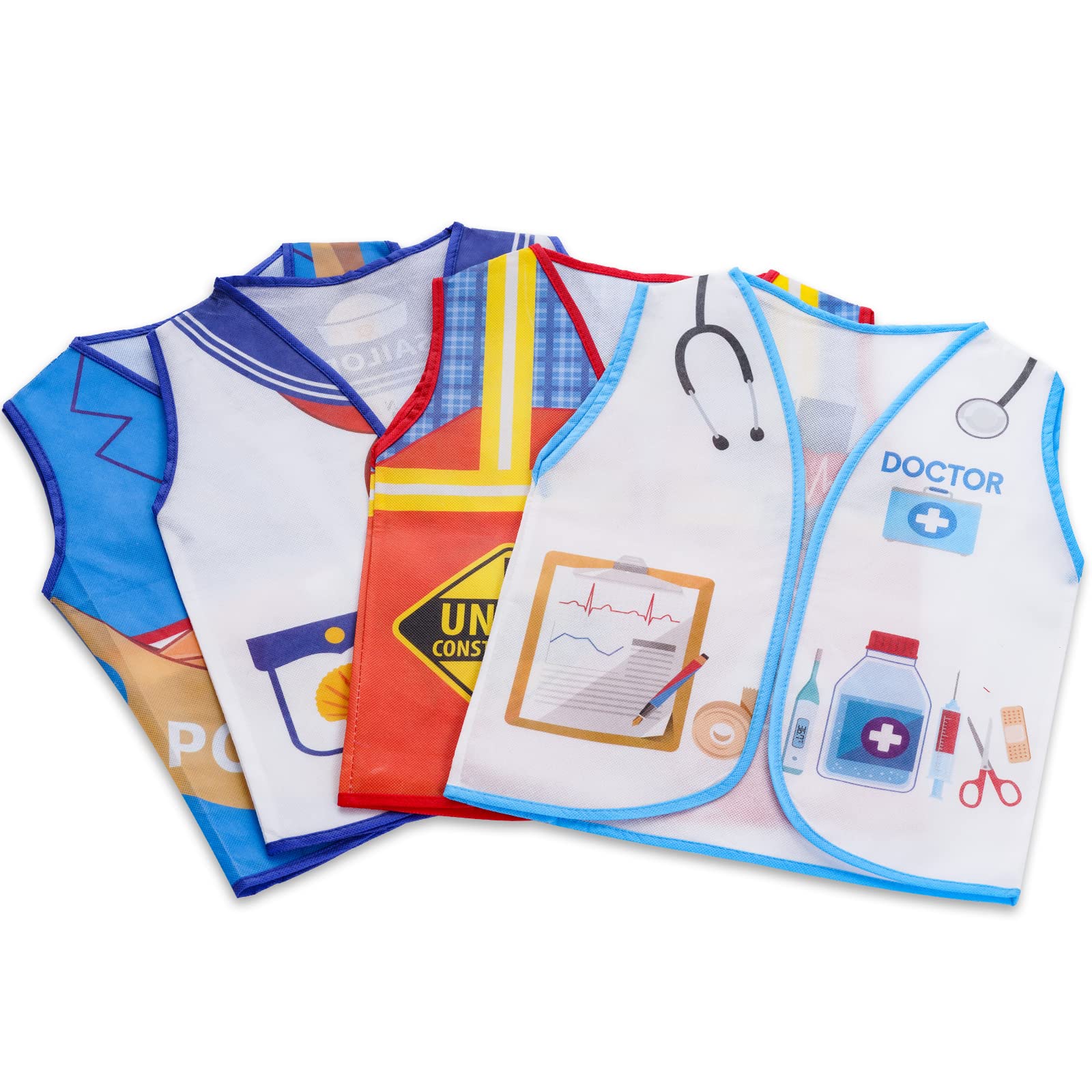 10 Pcs Community Helper Dress Up Vest Boys Dress Up Clothes Vest Career Cosplay Occupation Pretend Play Costume for Career Day Costume