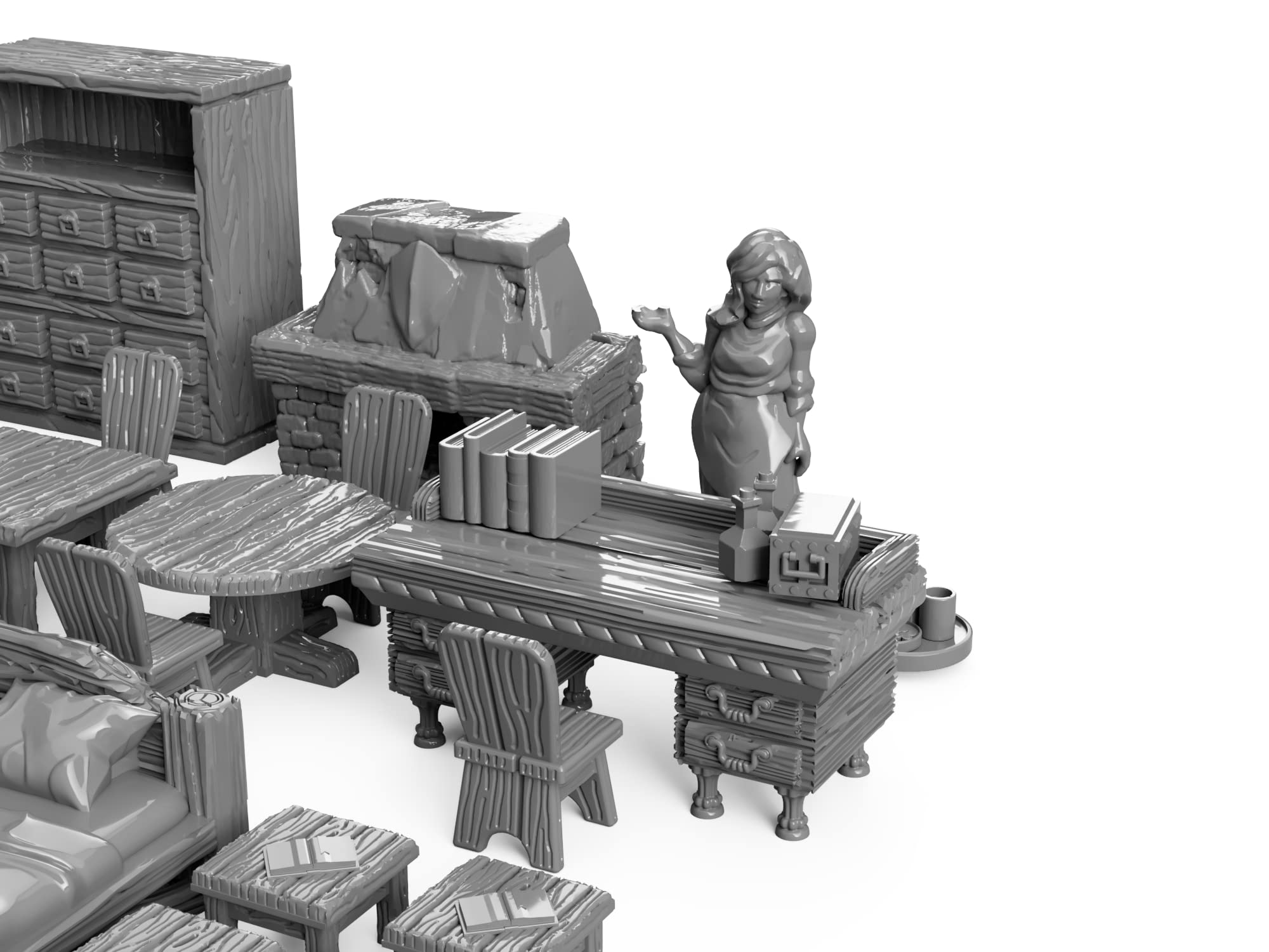 3DEGOS Tavern Bedroom Furniture Set DND Terrain 28mm for Dungeons and Dragons, D&D, Pathfinder, Warhammer 40k, RPG, Miniatures, Age of Sigmar, Tabletop, D and D, Dungeons and Dragons Gifts