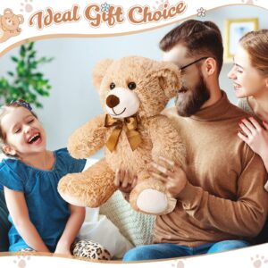 HyDren 9 Pcs 14 Inch Wedding Gift Bear Stuffed Animals Bears Soft Plush Bears Cute Bears Dolls for Baby Shower Birthday Valentine Gift Home Decoration (Light Brown)