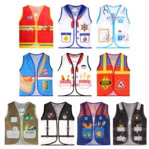 10 pcs community helper dress up vest boys dress up clothes vest career cosplay occupation pretend play costume for career day costume