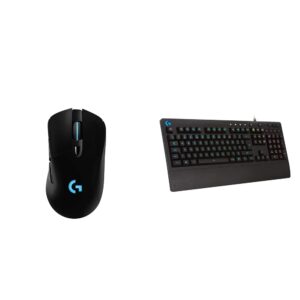 logitech g703 lightspeed wireless gaming mouse with hero 25k sensor + logitech g213 prodigy gaming keyboard