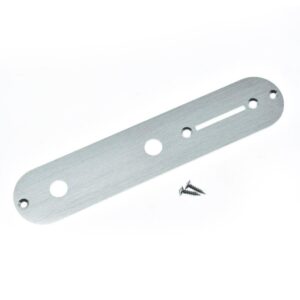 kaish usa specs metal aluminum anodized tele control plate with 3/8" cts pot holes for american/mexican telecaster silver