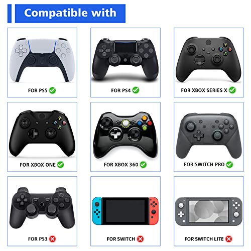 PlayVital Thumb Grip Caps for ps5/4 Controller, Silicone Analog Stick Caps Cover for Xbox Series X/S, Thumbstick Caps for Switch Pro Controller - Lich Demons