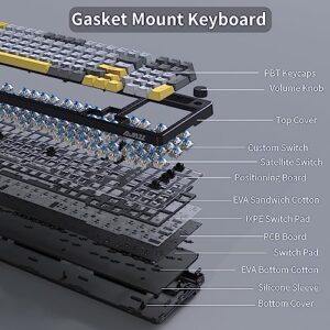 NACODEX AK992 99 Key Hot Swappable RGB Gasket Mount Keyboard | 4000mAh Bluetooth /2.4G /Wired PC Gaming Custom Keyboard with Volume Knob | OEM PBT Keycaps(Starry Night)