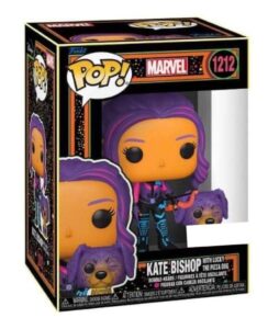 funko pop! marvel black light vinyl figure collection mcu glow toy (kate bishop & lucky)