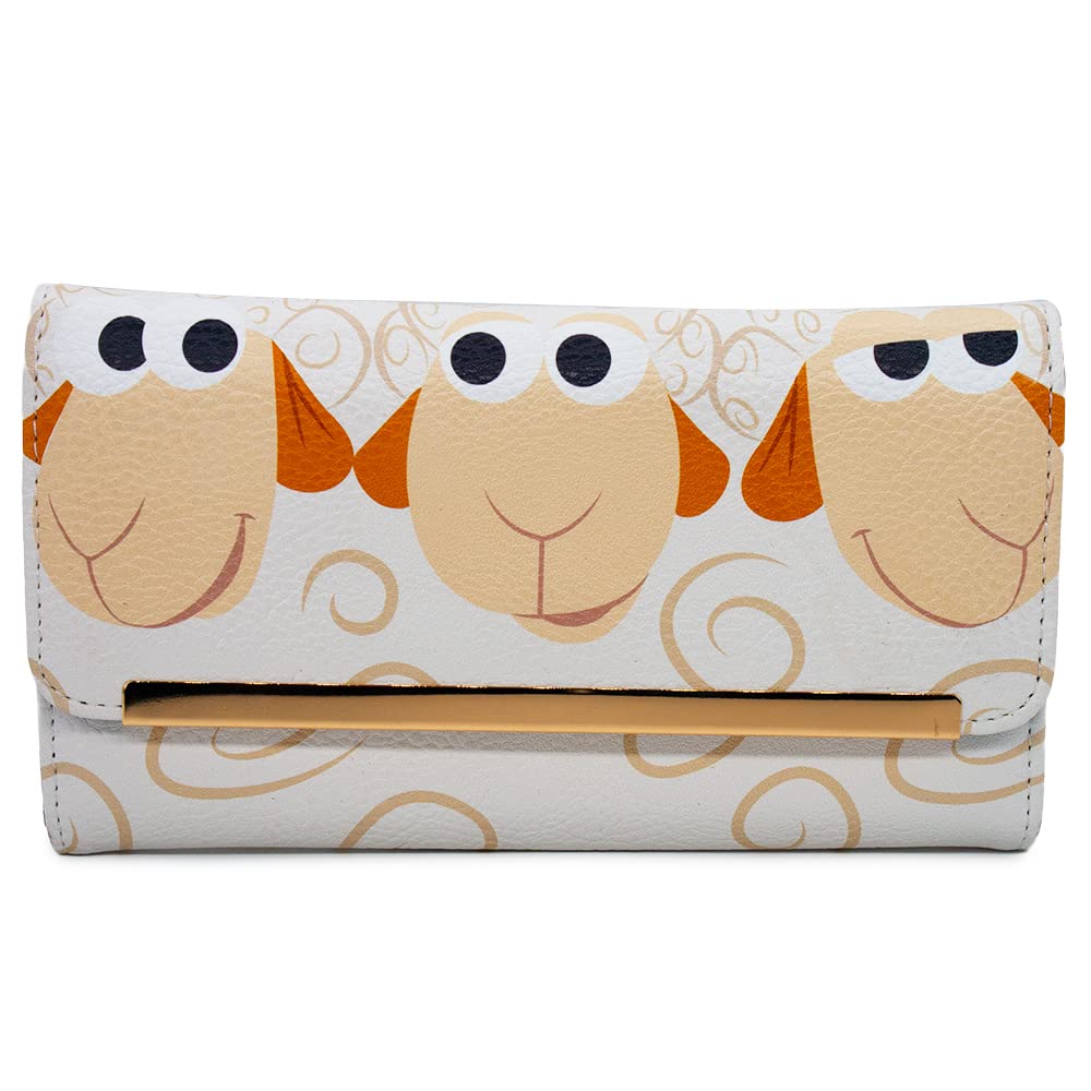 Disney Wallet, Envelope Foldover, Pixar, Toy Story, Sheep Trio Billy Goat and Gruff Pose, White, Vegan Leather