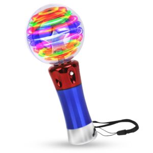 toysery spinning light up toy magic wand for kids, led light up wand toy for boys and girls. provides thrilling light show autism sensory toys