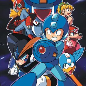 Laminated Mega Man Space Background Video Game Video Gamer Classic Retro Vintage 90s Gaming MegaMan Capcom Legacy Collection Megaman 11 Mega Man X Dr Wily Poster Dry Erase Wall Art 16x24