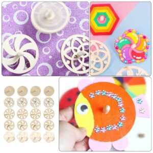 Toyvian 40 Pieces Wooden Wooden Spinning Tops Unfinished Wood Spinning Tops Kids Spinning Tops Toys Spinning Tops DIY