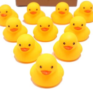 50-Pieces Float & Squeak Mini Rubber Duck Baby Bath Ducky Sound Shower Toys for Kids, Mini Round Eye Rubber Ducks Baby Shower Toy for Toddlers Boys Girls