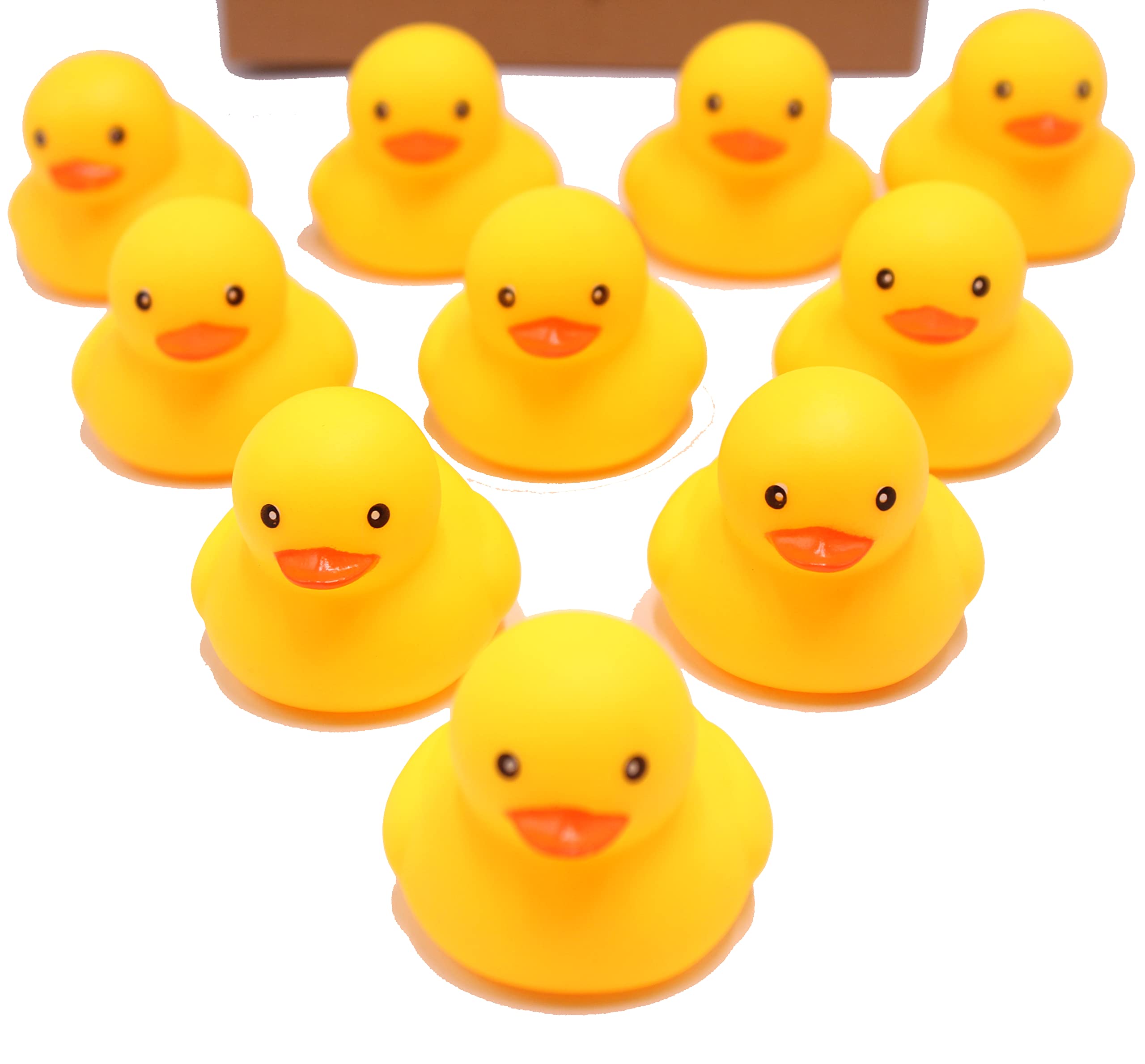 50-Pieces Float & Squeak Mini Rubber Duck Baby Bath Ducky Sound Shower Toys for Kids, Mini Round Eye Rubber Ducks Baby Shower Toy for Toddlers Boys Girls