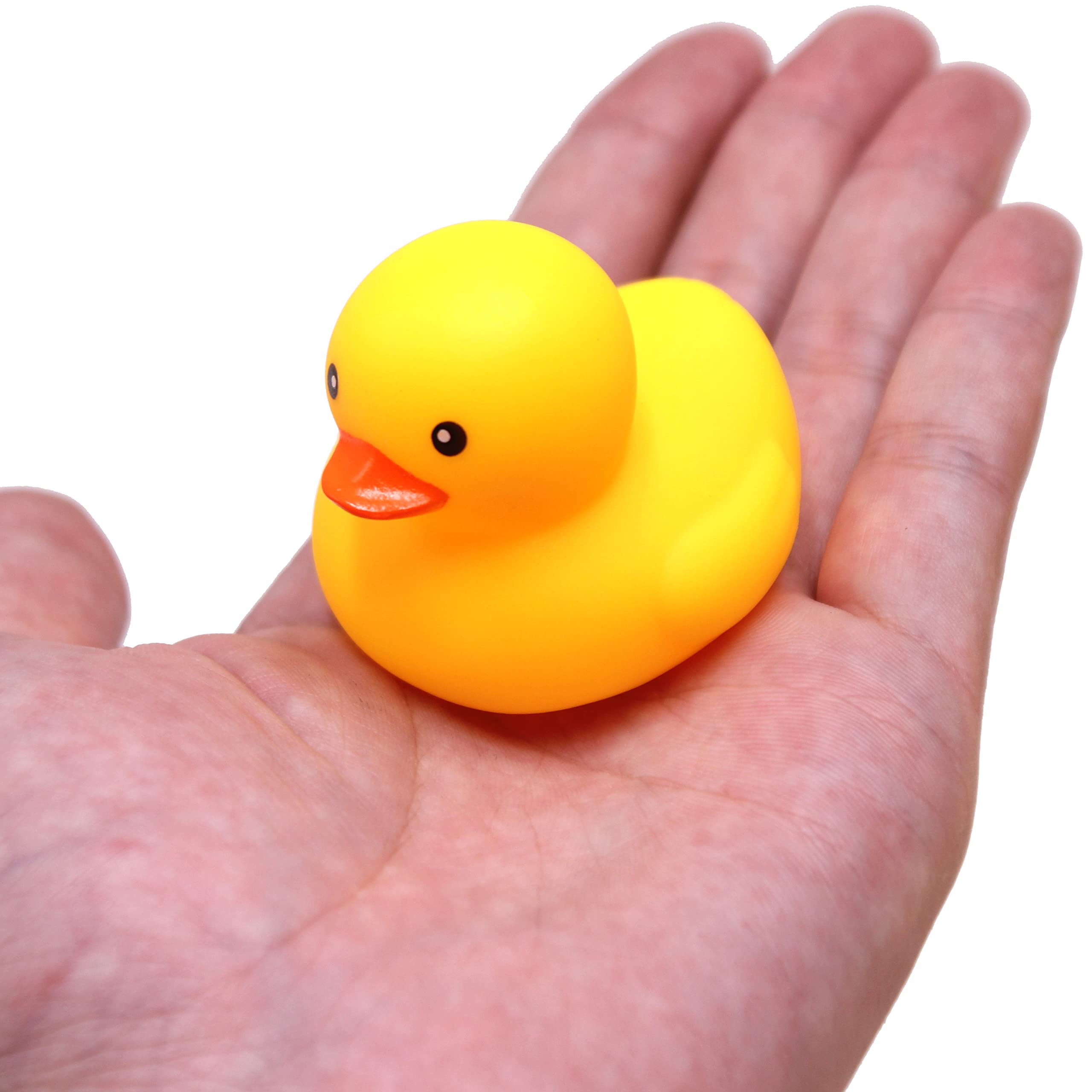 50-Pieces Float & Squeak Mini Rubber Duck Baby Bath Ducky Sound Shower Toys for Kids, Mini Round Eye Rubber Ducks Baby Shower Toy for Toddlers Boys Girls