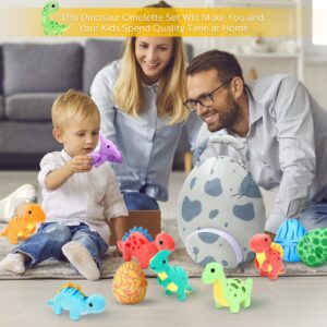 Zhanmai 11 Pcs Dinosaur Stuffed Animal Small Dino Plush Toy and Egg Bag Set Cute Stuffed Dinosaur Animals Plush Toys Soft Dinosaur Stuff Animals for Easter Birthday Dinosaur Themed Party (Classic)