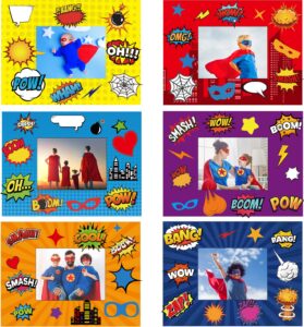 chiazllta 30 pack super theme hero diy picture frame craft kit for kids fashion hero diy photograph craft hero children stickers for hero art craft home classroom game activities