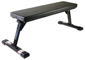 cap barbell strength premium foldable flat bench, black (fmis-cs103f)