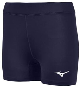 mizuno girls' vortex v2 volleyball short, navy, large