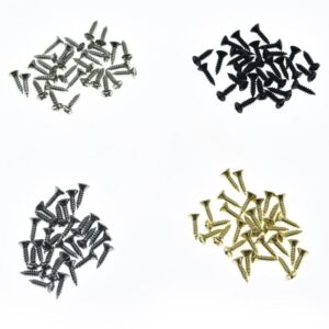 KAISH 30pcs Premium Stainless Steel #3 x 3/8" Guitar Bass Pickguard Screws Back Plate Screw Switch Plate Screws for USA Les Paul/SG Black