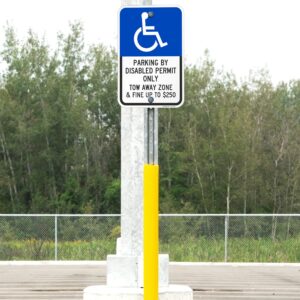 SmartSign Basics 18 x 12 inch “Parking By Disabled Permit, Tow-Away Zone” Handicap Parking Sign, 120 mil Aluminum Composite (ACM), Engineer Grade Reflective Material, Blue/Black on White