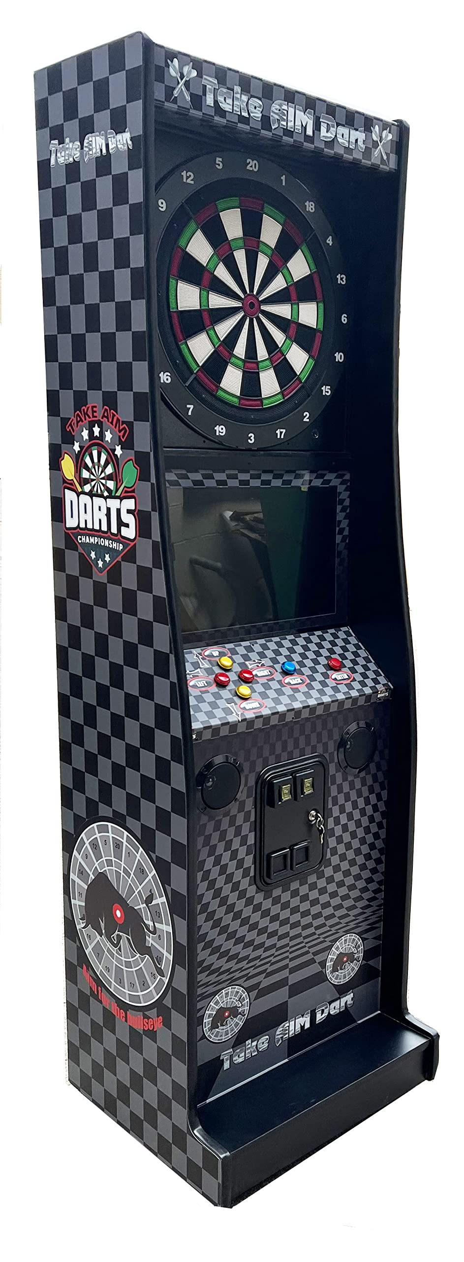 Coin Operated Electronic Dart Board- Heavy Duty for Commercial and Home Use with Both Coin and Free Play Option