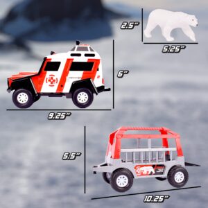 Sunny Days Entertainment Maxx Action Lights & Sounds Snow Vehicle with Trailer - Polar Bear Transport (320674)