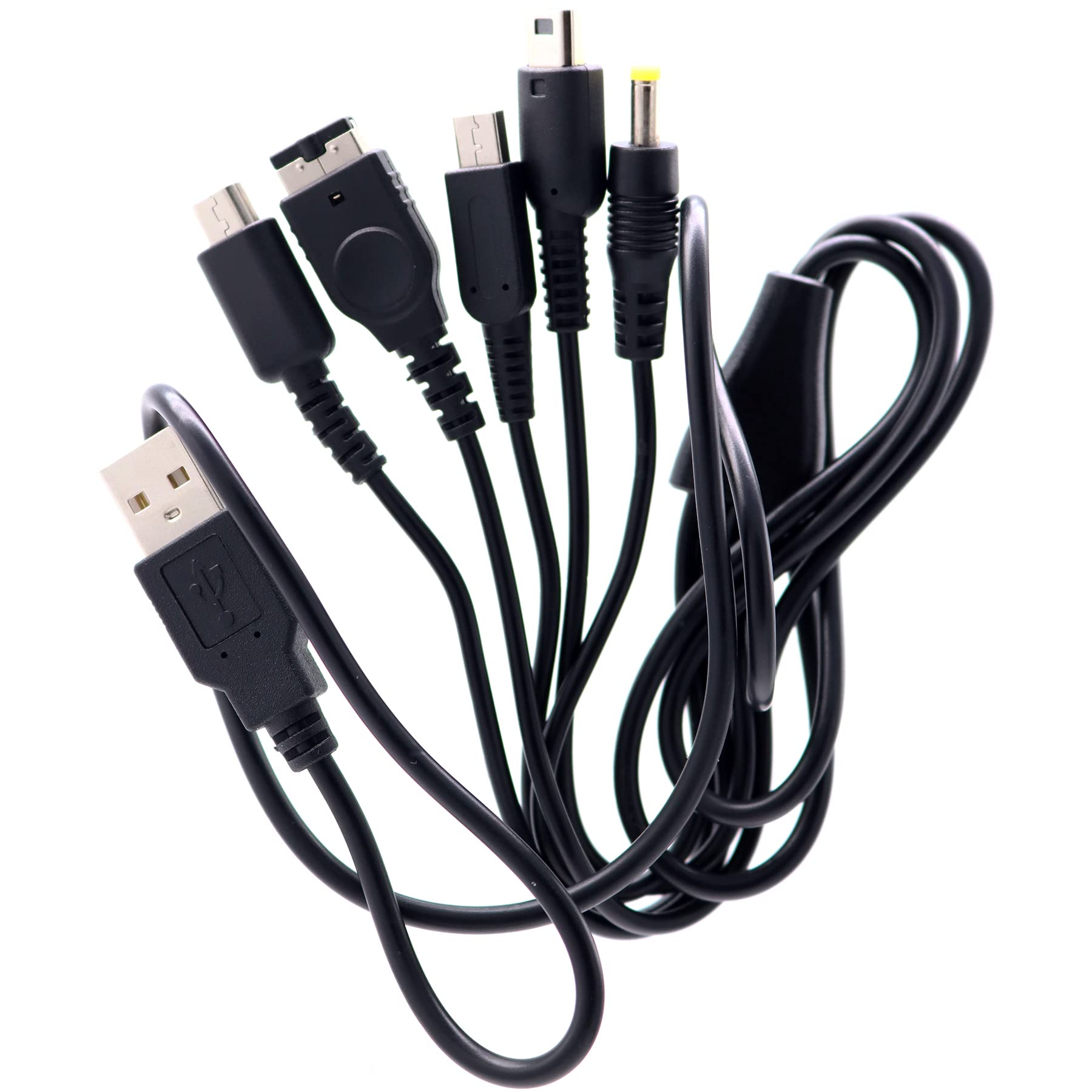 Deal4GO 1.2m 5-in-1 USB Charging Cable Charger Cord Replacement for GBA SP,Wii U,PSP,NDS Lite/NDSL,New 3DS(XL/LL),3DS(XL/LL),2DS,DSi (1.2MUSB-5in1)