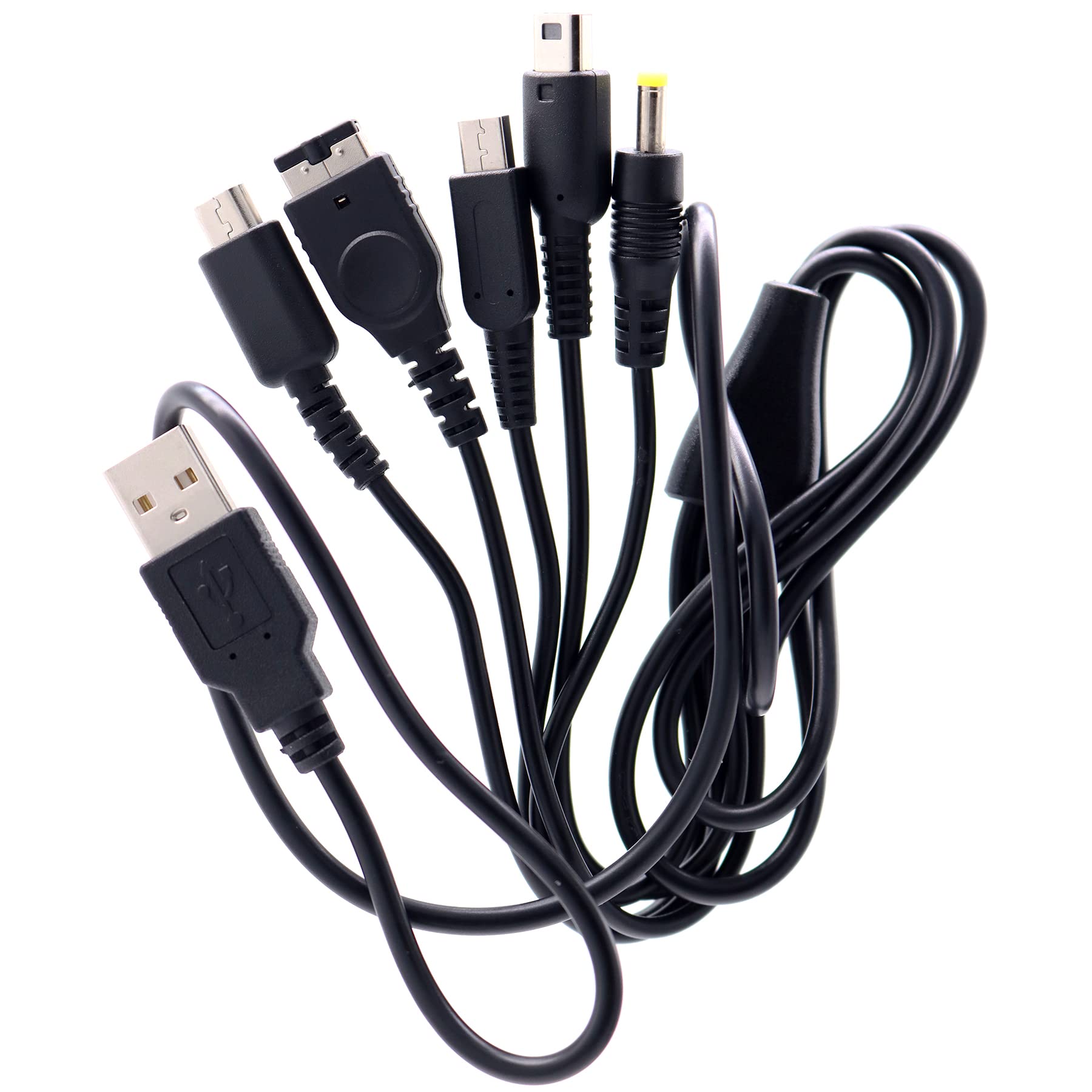 Deal4GO 1.2m 5-in-1 USB Charging Cable Charger Cord Replacement for GBA SP,Wii U,PSP,NDS Lite/NDSL,New 3DS(XL/LL),3DS(XL/LL),2DS,DSi (1.2MUSB-5in1)