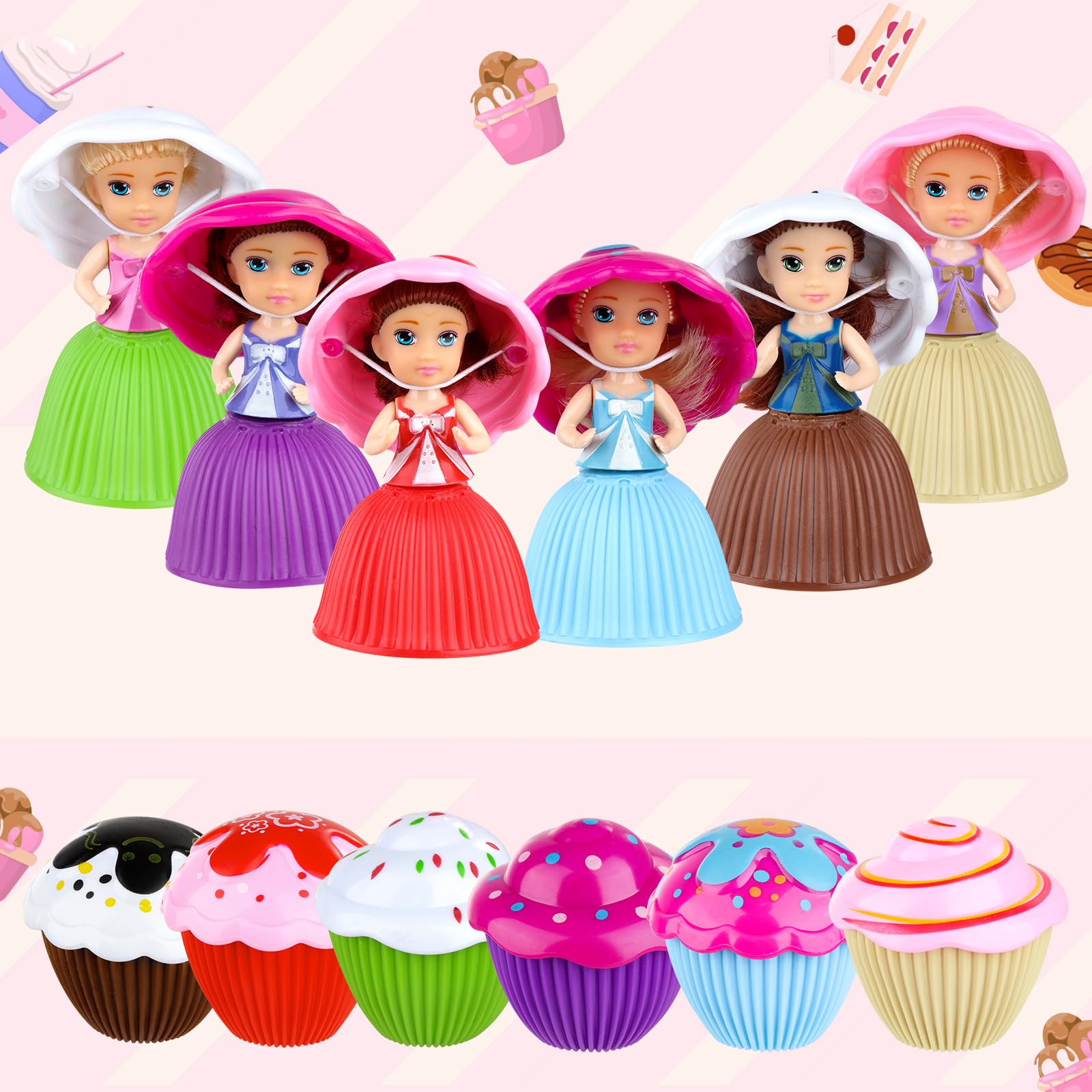 Christoy Beautiful Cake Doll Toy Surprise Cupcake Princess Doll Toys for Children Kid Transformed Scented Girls Funny Game Gift (6PCS)…