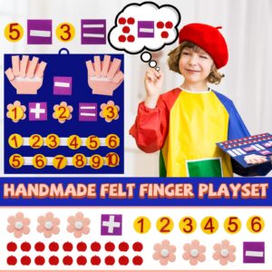 2 Handmade Felt Finger Toy Set Felt Math Toys Number Learning Counting Finger Boards Kindergarten Math Games Early Learning Toys Addition Subtraction Kindergarten Math Toy