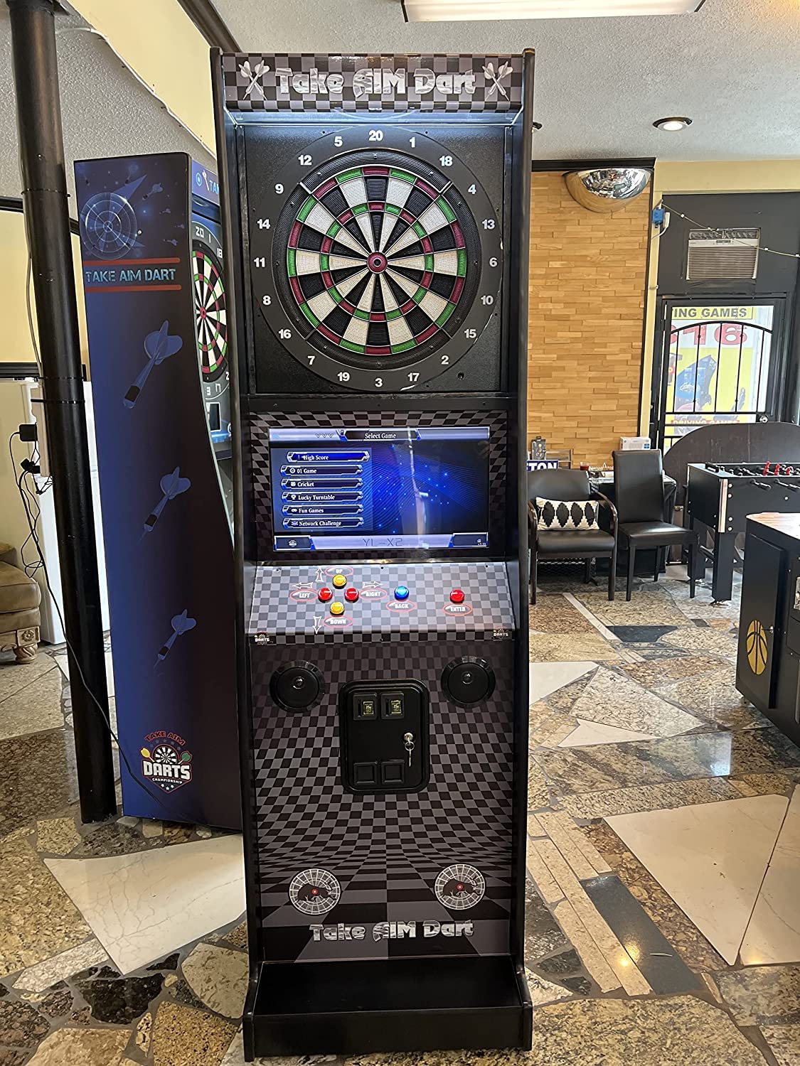 Coin Operated Electronic Dart Board- Heavy Duty for Commercial and Home Use with Both Coin and Free Play Option