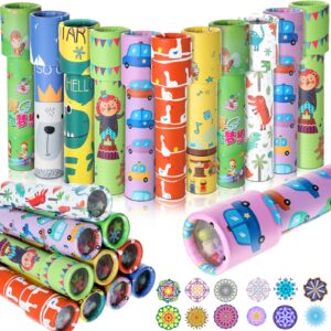 24 pcs classic kaleidoscopes educational toys return gifts paper tumble tube prism lens old fashioned vintage toys party favor valentines gift for kids stock stuffer, random style (vivid style)