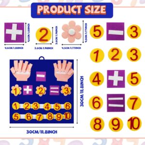 2 Handmade Felt Finger Toy Set Felt Math Toys Number Learning Counting Finger Boards Kindergarten Math Games Early Learning Toys Addition Subtraction Kindergarten Math Toy