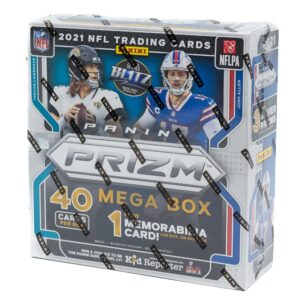 2021 panini prizm football mega box - 40 trading cards - 1 memorabilia card per box