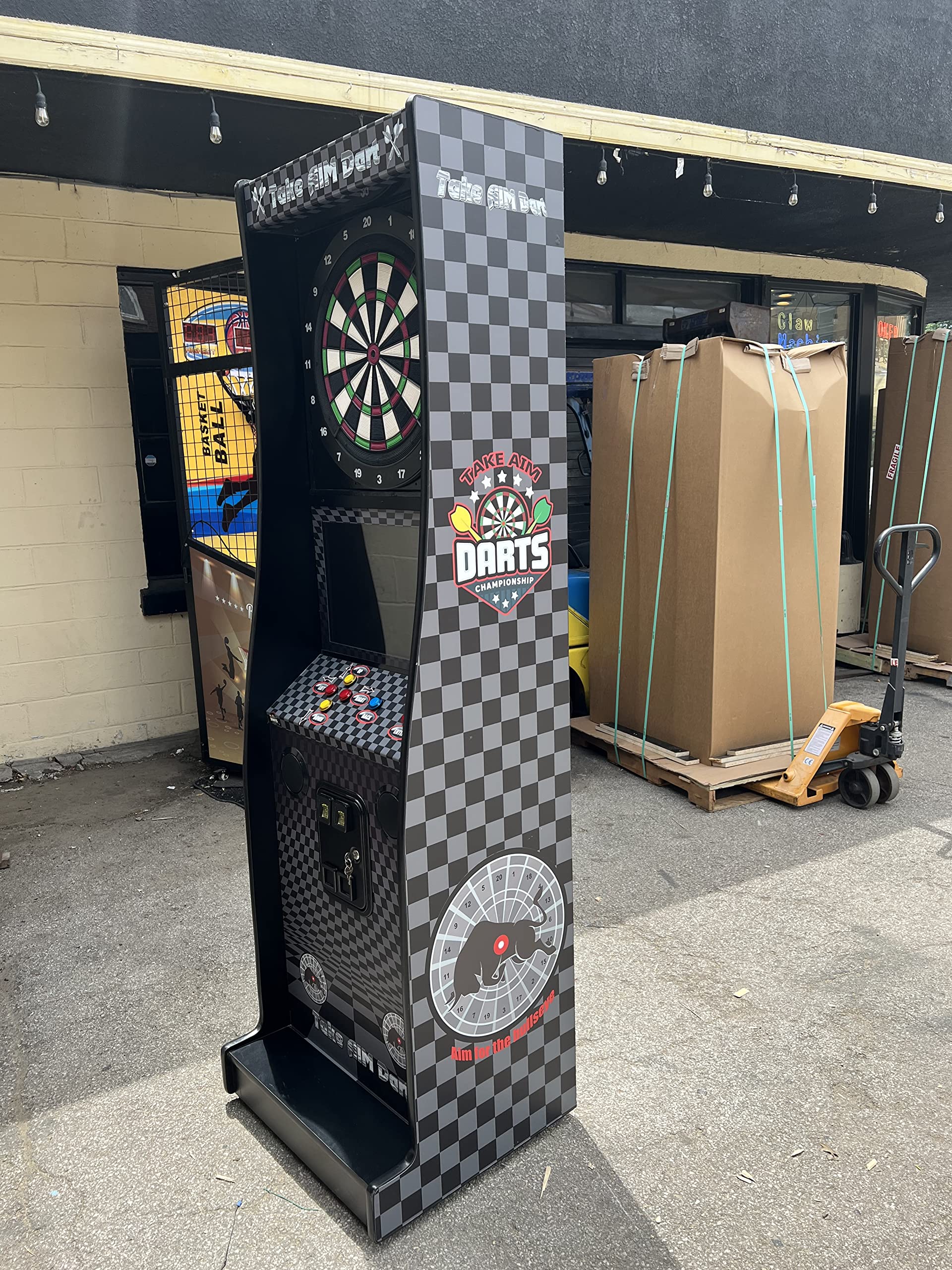 Coin Operated Electronic Dart Board- Heavy Duty for Commercial and Home Use with Both Coin and Free Play Option