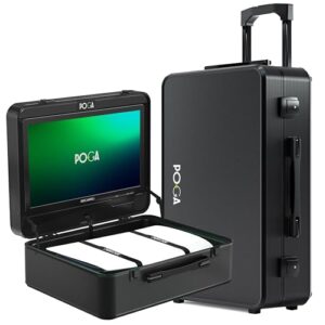 poga arc premium portable console travel case for playstation, xbox incl 19” led monitor - black