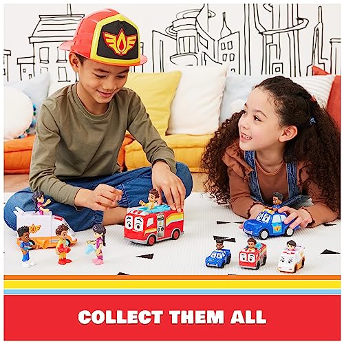 Disney Junior Firebuds, On The Move Rescue Team, 3 PK Diecast Metal Toy Car: Firetruck, Ambulance, and Police Car Kids Toys for Boys and Girls Ages 3+