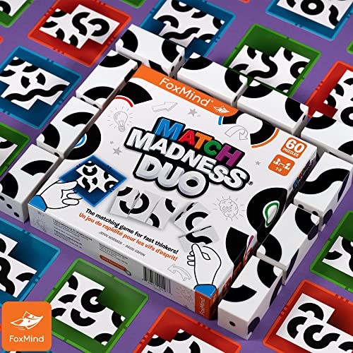 FoxMind Games: Match Madness Duo, The Matching Game for Fast Thinkers, Fast-Paced and Action-Packed, Pattern Recognition and Dexterity, Made for 2 Players, for Ages 8 and up